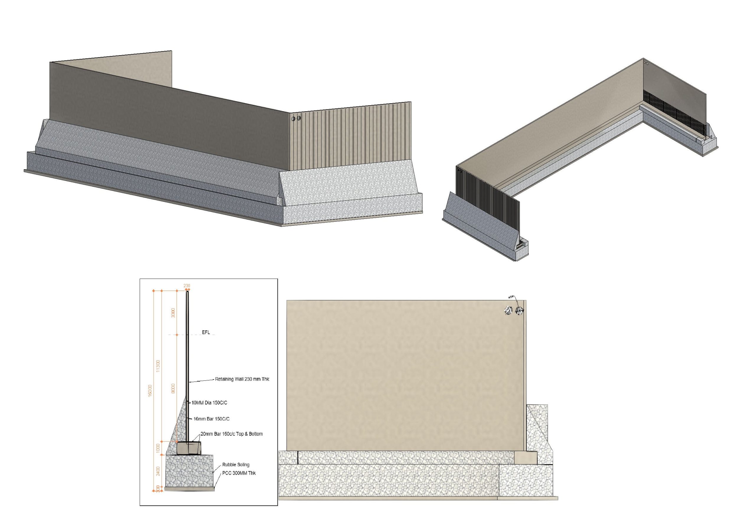Reinforced Concrete Retaining Wall In Revit | Free Download! (8.50 MB ...