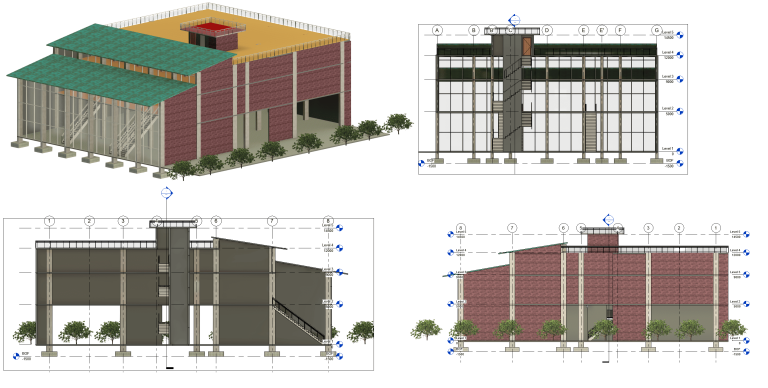 Warehouse Structure Model In Revit | Free Download! (38.57 MB ...