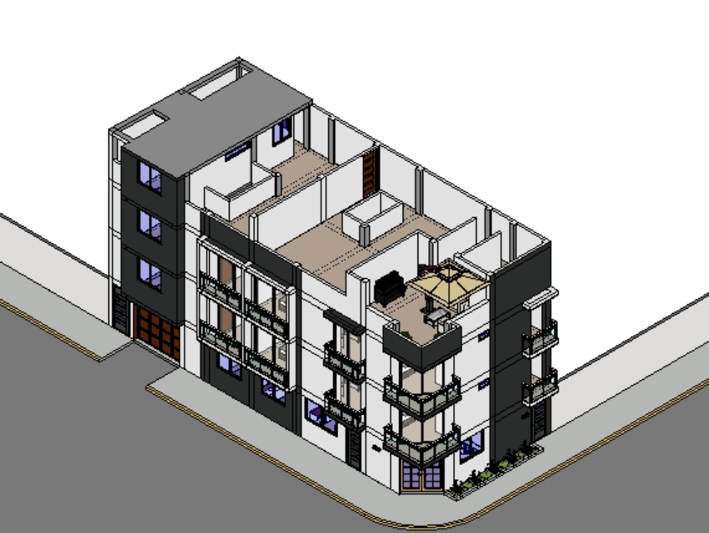 Commercial Housing 3d Architecture In Revit Library Revit